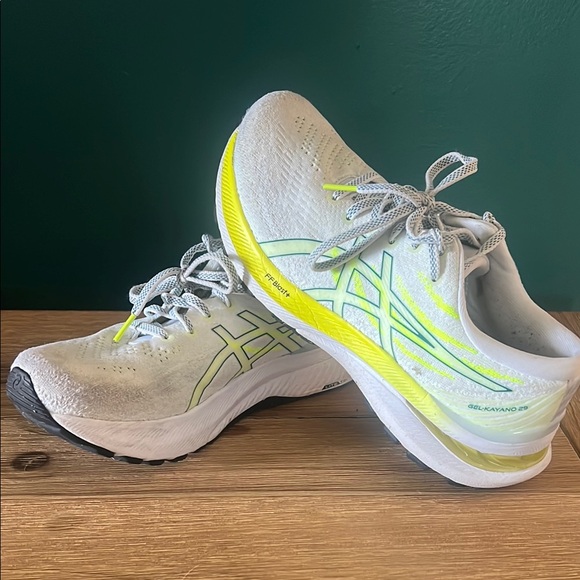 Asics | Shoes | Asics Womens Gelkayano 29 White And Neon Yellow | Poshmark